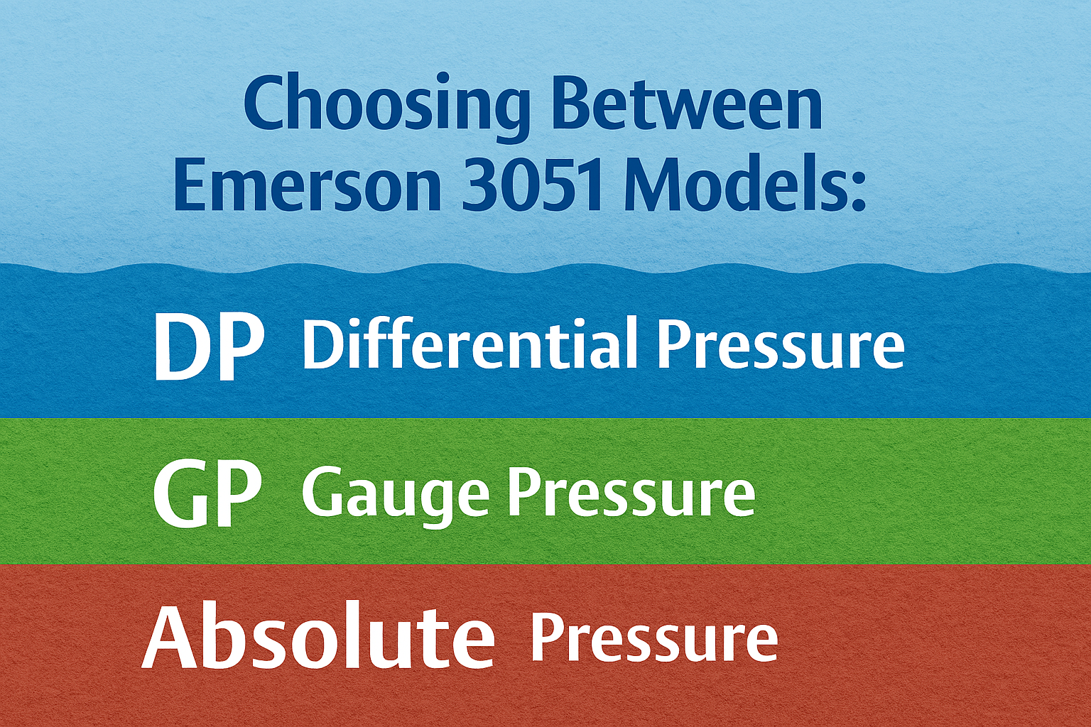 Choosing Between Emerson 3051 Models: DP, GP, and Absolute Pressure